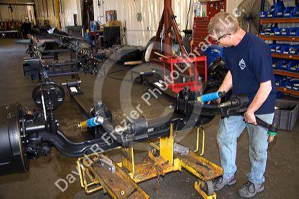 Rear axle assembly of a truck chassis at Spartan Motors in Charlotte ...