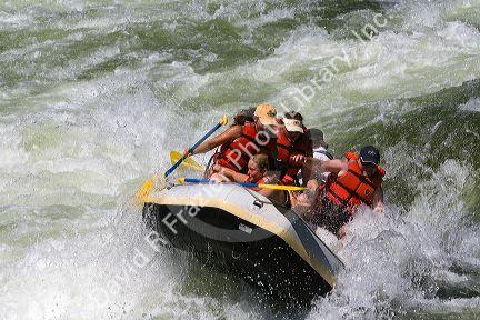 Whitewater rafting the main Payette River in southwestern Idaho, USA ...