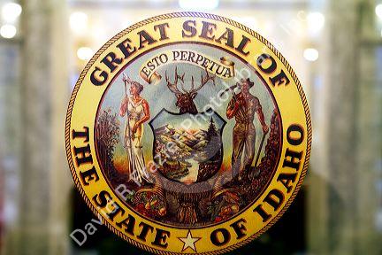 Great Seal of The State of Idaho inside the Idaho State Capitol ...