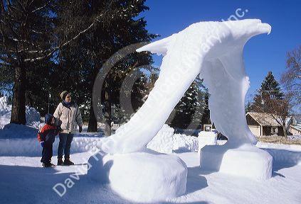 A snow and ice sculpture at the winter carnival in McCall, Idaho ...