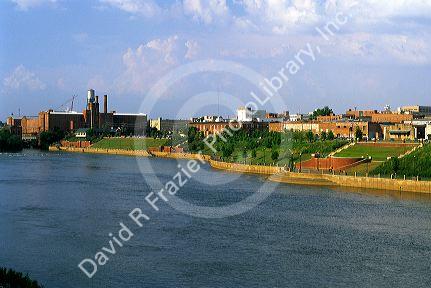 The Riverwalk along the Chattahoochie River levy in Columbus, Georgia ...
